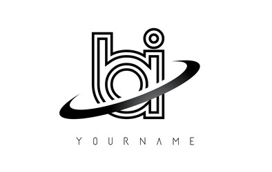 Abstract letters bi b i with fire flames Vector Image