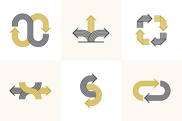 Arrow original logos set isolated pictogram Vector Image