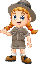 Running girl cartoon character Royalty Free Vector Image