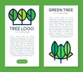 Green tree banner design with logo and text sample
