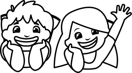 Happy fat kids celebrating characters Royalty Free Vector