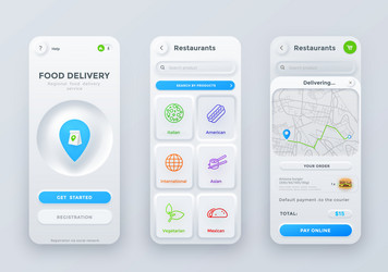 Food delivery user interface design template Vector Image