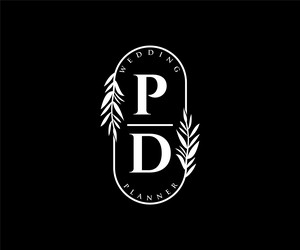 Pd initials letter wedding monogram logos Vector Image