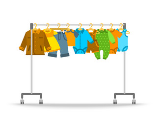 Children clothes toddles and newborn babies style Vector Image