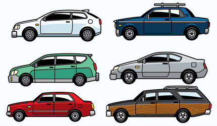 City cars set Royalty Free Vector Image - VectorStock