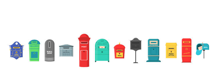 Mailboxes letter boxes Royalty Free Vector Image