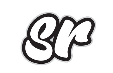 Alphabet letter combination sr s r with grunge Vector Image