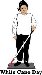 International white cane day concept banner Vector Image