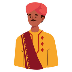Young man indian culture Royalty Free Vector Image