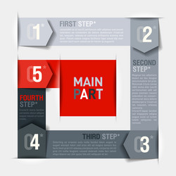 Arrow banner in six steps Royalty Free Vector Image