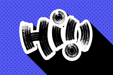 Hi word in speech bubble hand lettering design Vector Image