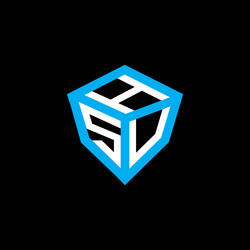 Hsu letter logo design hsu simple and modern logo Vector Image