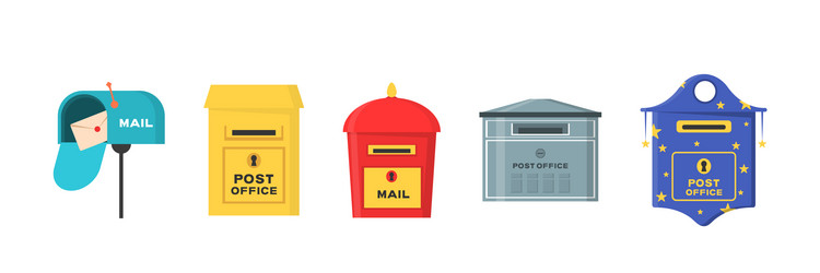 Mailboxes letter boxes Royalty Free Vector Image