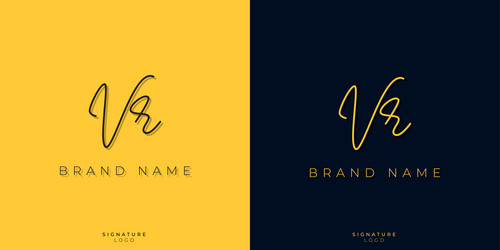 Initial letters vr logo design bundle Royalty Free Vector