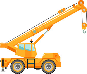 Mobile crane icon in flat style Royalty Free Vector Image