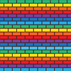 Rainbow bricks pattern Royalty Free Vector Image