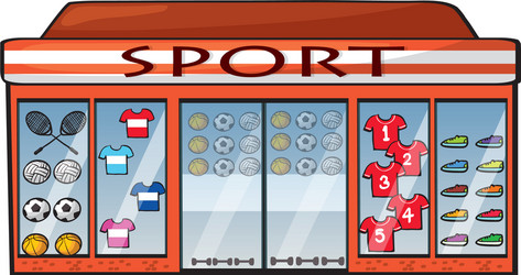 A sports store Royalty Free Vector Image - VectorStock