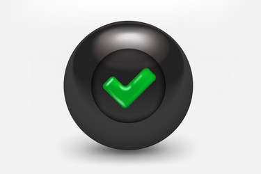 Soccer ball icon with checkmark 3d Royalty Free Vector Image