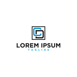 Dc cd square logo design Royalty Free Vector Image