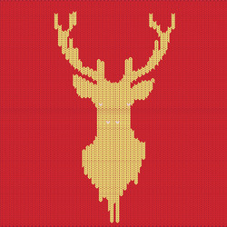 Knitted pattern with deer Royalty Free Vector Image