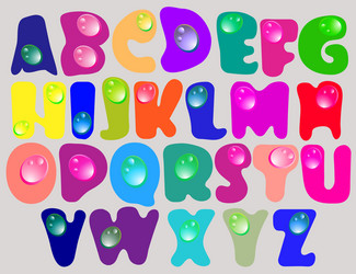 Simple colorful font complete abc alphabet set Vector Image