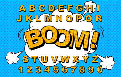 Comic style font alphabet Royalty Free Vector Image