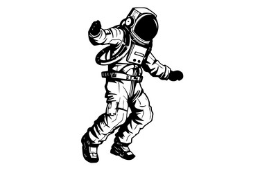 Astronaut spaceman hand drawn ink sketch Vector Image