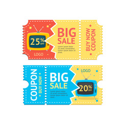 Discount coupon template isolated Royalty Free Vector Image