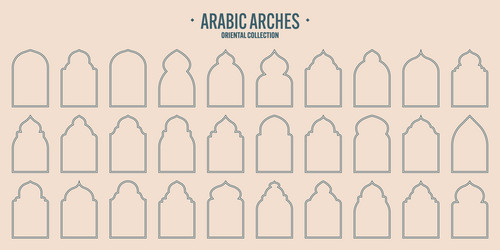 Islamic frames oriental style objects arabic Vector Image