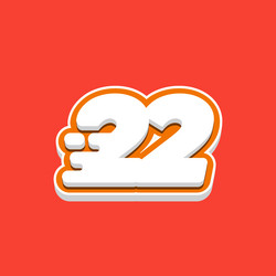 Number 22 3d fast icon Royalty Free Vector Image
