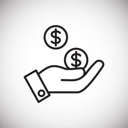 Coins line icon on white background for graphic Vector Image