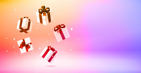 Yellow gift boxes with black bows Royalty Free Vector Image