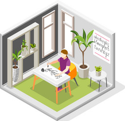 Modern lettering hobby composition Royalty Free Vector Image