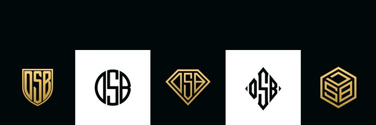 Initial letters dbs logo designs bundle Royalty Free Vector