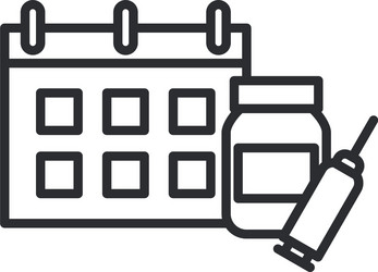 Jar injection calendar Royalty Free Vector Image