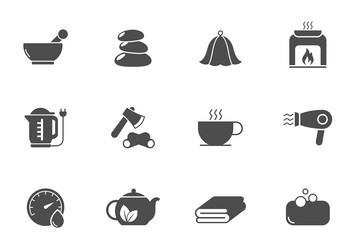 Man in sauna silhouette icon Royalty Free Vector Image