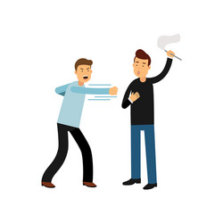 Male character morning ritual man sits Royalty Free Vector