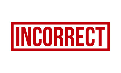 Incorrect rubber stamp red rubber Royalty Free Vector Image