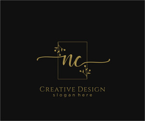 Initial nc beauty monogram and elegant logo design