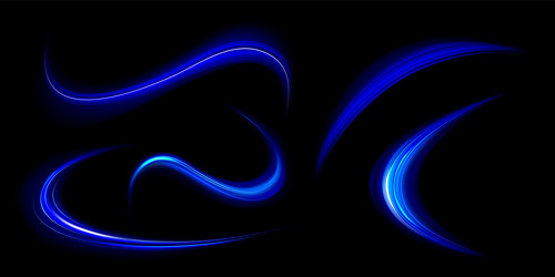 Neon light swirls speed motion glow effect Vector Image