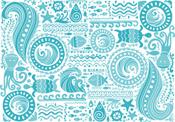 Polynesian style marine background tribal Vector Image