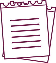 Silhouette paper notebook study education Vector Image