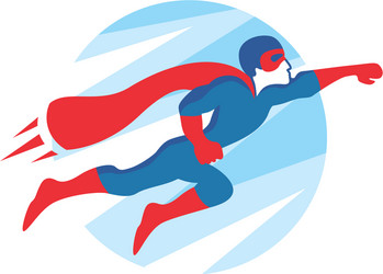 Superheroine flying 2 Royalty Free Vector Image