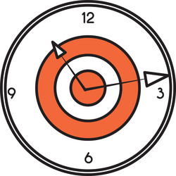 Target time clock isolated icon Royalty Free Vector Image