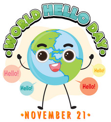 World hello day banner design Royalty Free Vector Image