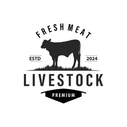 Cow logo simple cattle farm design livestock Vector Image