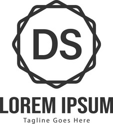 Initial ds logo template with modern frame Vector Image