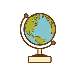 Geographic globe cartoon with stand icon school Vector Image