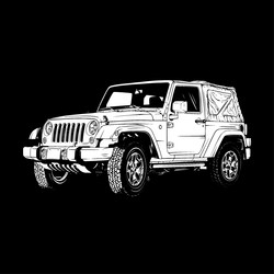 Jeep car art 4x4 line art Royalty Free Vector Image