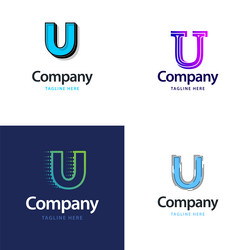 Letter u big logo pack design creative modern Vector Image